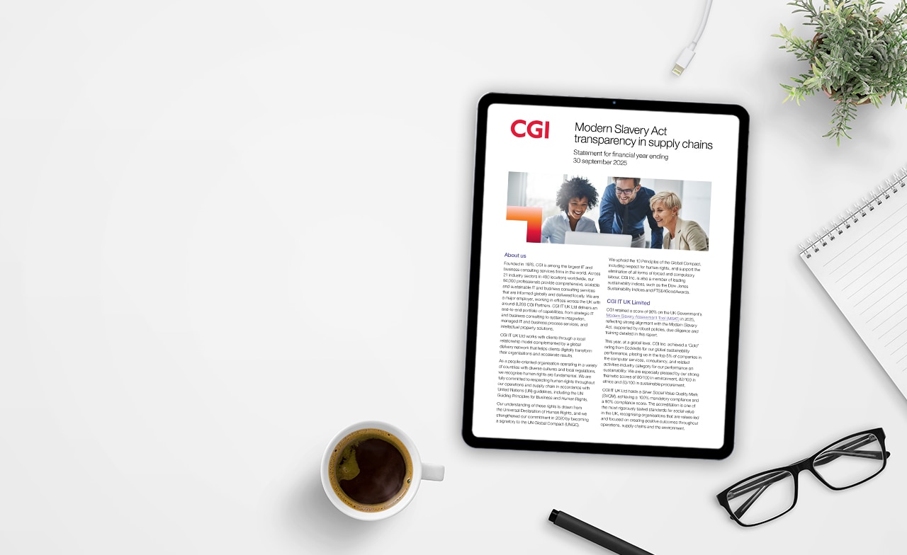 Modern Slavery Statement 2025 | CGI UK