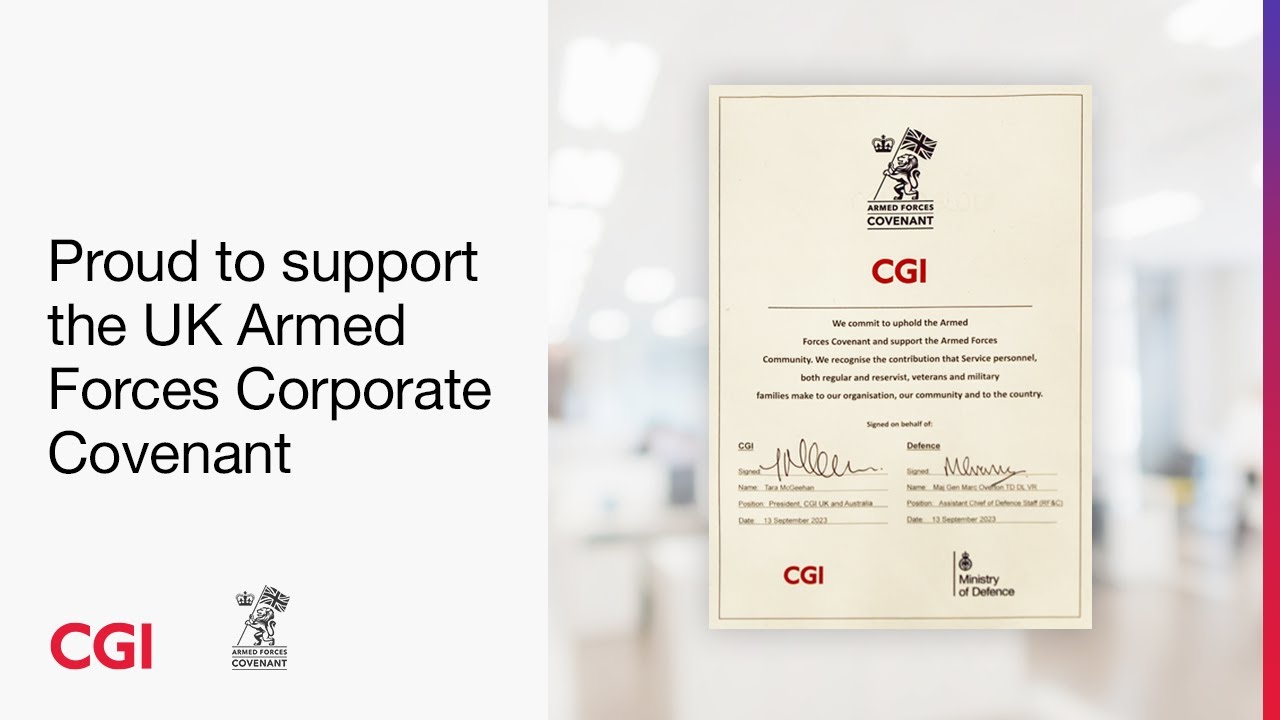 Proud to support the UK Armed Forces Corporate Covenant | CGI UK